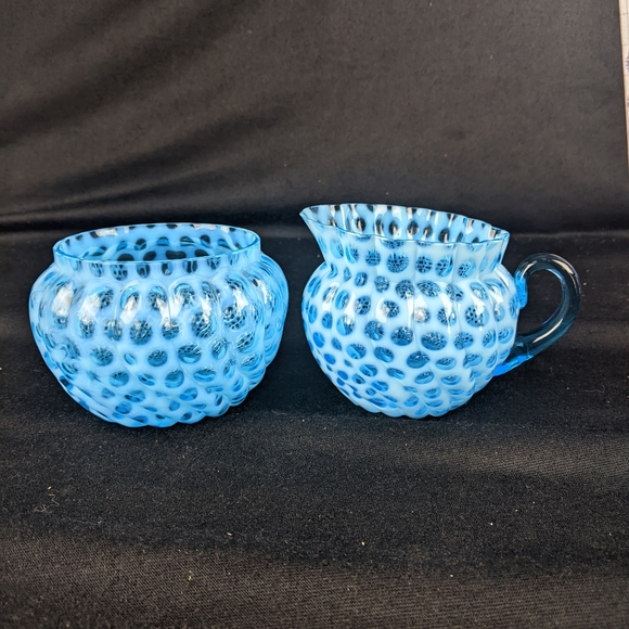 Accents | Rare Antique Hobbs Brockunier Blue Opalescent Windows Cream ...